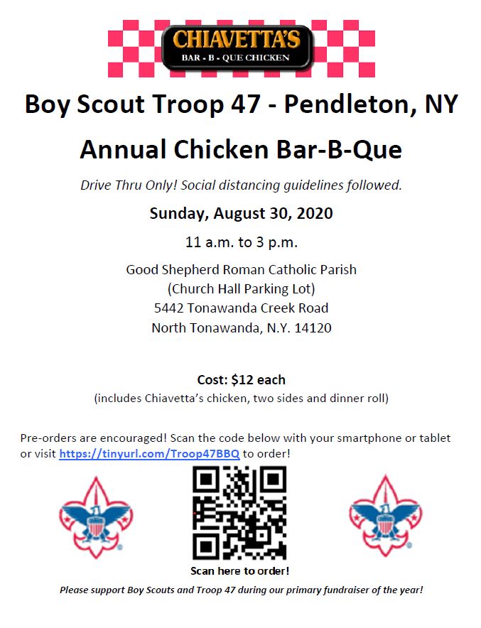 Boy Scout Troop 47 ANNUAL CHICKEN BAR-B-QUE - Pendleton, NY